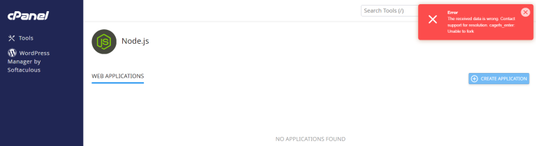 Error En Nodejs Selector Unable To Fork Premiumhosting
